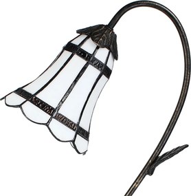 Stolní Tiffany lampa hnědé pruhy BrownLine - 30*17*48 cm E14/max 1*25W