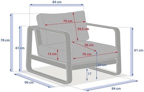 Hliníkové křeslo ISABELLA (olivová)