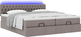 Osmanský rám postele s matracíes taupe 200x200cm textil 3312875
