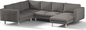 Potah na pohovku IKEA Norsborg rohová, 5-místná se šezlongem barva šedá látka pletený vzor