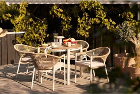 House Nordic Zahradní jídelní stůl ABELA béžový ø90 cm 7501155