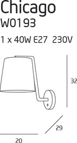 Nástěnné osvětlení MAXlight CHICAGO W0193