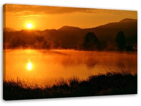 Obraz na plátně Západ slunce v horách - 90x60 cm