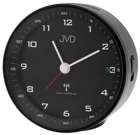 JVD Kulatý černý rádiem řízený budík JVD RB978.1