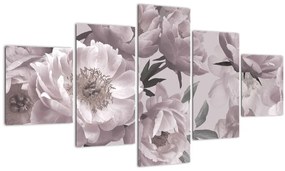 Obraz - Vintage květy pivoněk (125x70 cm)