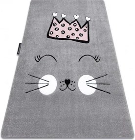 Detský kusový koberec Petit Cat crown grey, 140x190, šedá, detská izba, Dywany Łuszczów