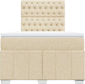Box spring postel s matrací krémová 120x190 cm textil 3291619