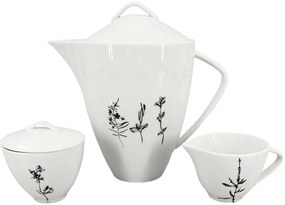 by inspire čajová porcelánová souprava wild - konvice 1600 ml, mléčenka 150 ml, cukřenka 150 ml