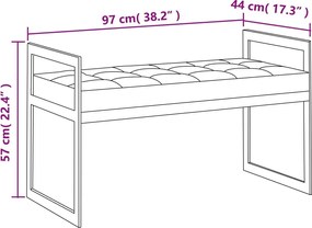 vidaXL Lavice 97 cm tmavě samet a nerezová ocel [289041] Barva: Černá