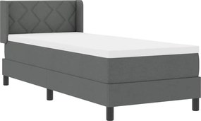Postel s boxspringem s čelo Tmavě šedá 200 x 80 cm textil 3341133