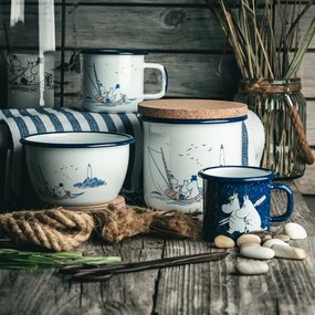 Hrnek Moomin Sailors 0,37l, smalt / bílo-modrý