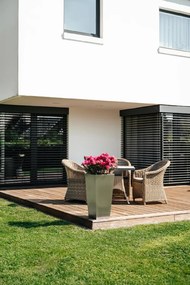 Květináč CLASSIC, výška 70 cm, broušený nerez, stříbrný
