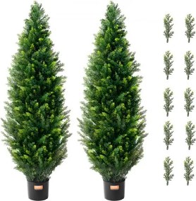 2 Kusů 1,2 m Umělý cedr Topiary Strom Umělá rostlina UV Dekor vnitřní/venkovní