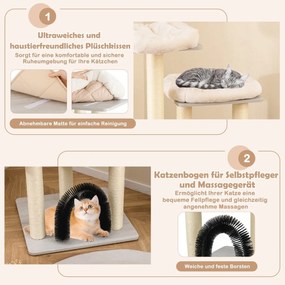 Costway 176 cm 6patrové škrabadlo s útulnými podložkami a jeskyně a cat arch