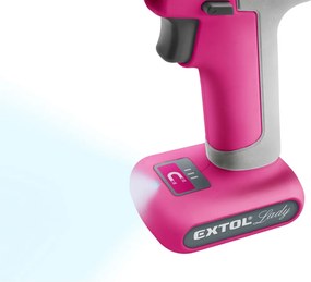 EXTOL LADY Vrtací šroubovák aku, růžový, 12 V Li - ion, 1500 mAh 402402