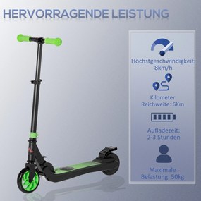E-scooter Elektrická koloběžka 120W motor 6 km dojezd max. 8 km/h Elektrická koloběžka od 6 let zelená+bílá
