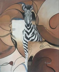 Maskovaná zebra - 60 x 50 cm