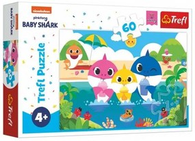 Puzzle Žraločí rodinka na dovolené/Baby Shark 33x22cm 60 dílků v krabičce 21x14x4cm