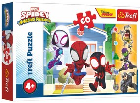 Trefl Puzzle Ve Spideyho světě/Spidey a jeho úžasní přátelé 33x22cm 60 dílků v krabici 21x14x4cm