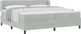 Postel s boxspringem s matrací Světle šedá 200 x 200 cm samet 3340352