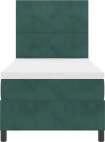 Postel s boxspringem s čelo Tmavě zelená 90 x 200 cm samet 3339809