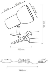 Spot-Light 2224174WK - Lampa s klipem SVENDA 1xE27/60W/230V