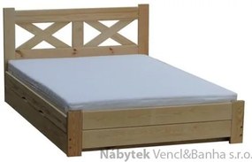 dřevěná dvoulůžková manželská postel s úložným prostorem Imperia chalup
