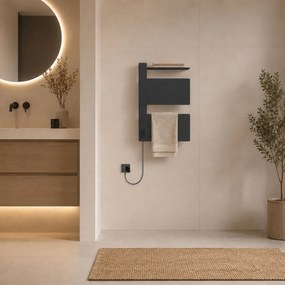 Mereo, Mereo Elektrický sušák ručníků, 2 moduly, černý, MER-MT81B