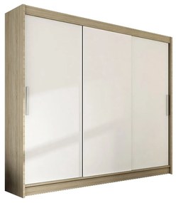 Velká šatní skříň ASTON II dub sonoma/bílá šířka 250 cm