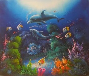 Schůzka delfínů - 60 x 90 cm