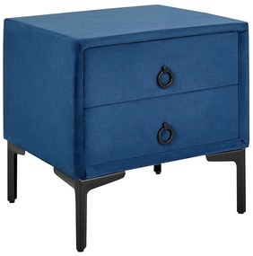 Noční stolek sametový modrý SEZANNE Beliani