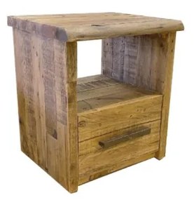 Masivní noční stolek dřevo recyklovaná borovice Sacramento