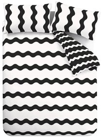 Černobílé povlečení na dvoulůžko/prodloužené 230x220 cm Waves – Sassy B