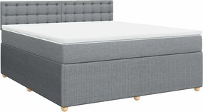 Box spring postel s matrací světle šedá 180 x 200 cm textil 3289849