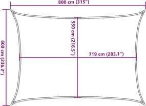 vidaXL Marketos Plachta proti slunci 160 g/m² bílá 6 x 8 m HDPE