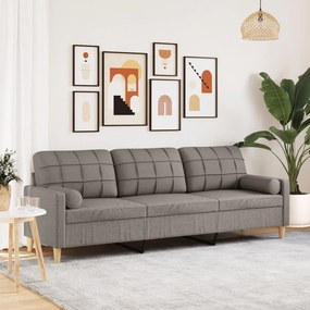 3místná pohovka s polštáři taupe 210 cm textil 3278208