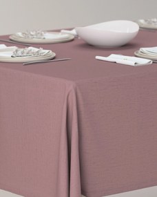 Ubrus obdélníkový barva růžová látka poloprůhledná, pletený vzor