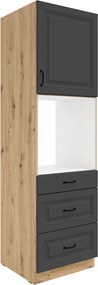 STILO gr | vysoká skříňka 60 DPS-210 3S 1F na vestavnou troubu | 60 cm | UNI dvířka | artisan/grafit
