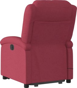 Elektrické zvedací masážní polohovací křeslo vínové textil 3204203