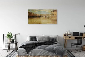 akrylový obraz Italy River Mosty budovy 125x50 cm