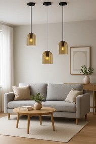 Toolight Amber, závěsné svítidlo 1xE27 APP1704-1PC, hnědá-černá, OSW-04335