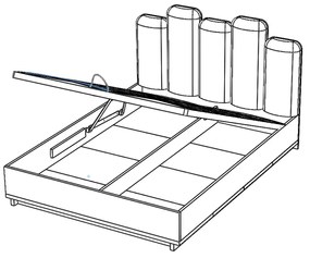 INES | dvoulůžko postel IN-05 + rošt | 160x200 cm | artisan/černá