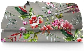 Ervi Saténové prostěradlo - malované kvítí s lístky