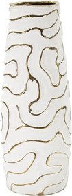 Váza Lia 39 cm bílá/zlatá