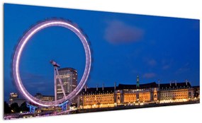 Londýnské oko v noci - obraz (100x40cm)