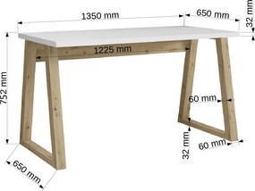 ADRK Furniture Stůl IWO DE-Iwo-W+ART-T020