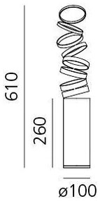 Artemide DOI4600C80 Decomposé Light, šedá stolní lampička s vypínačem, 1x8W E27, výška 61cm