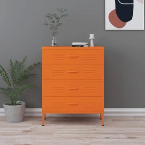 Komoda se zásuvkami oranžová 80 x 35 x 101,5 cm ocel 336201