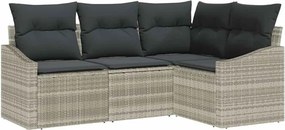 Set pohovek 4 ks Světle šedá polyratan 3346702