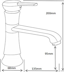 Mexen Rose - umyvadlová baterie, Zlatá,73300-50